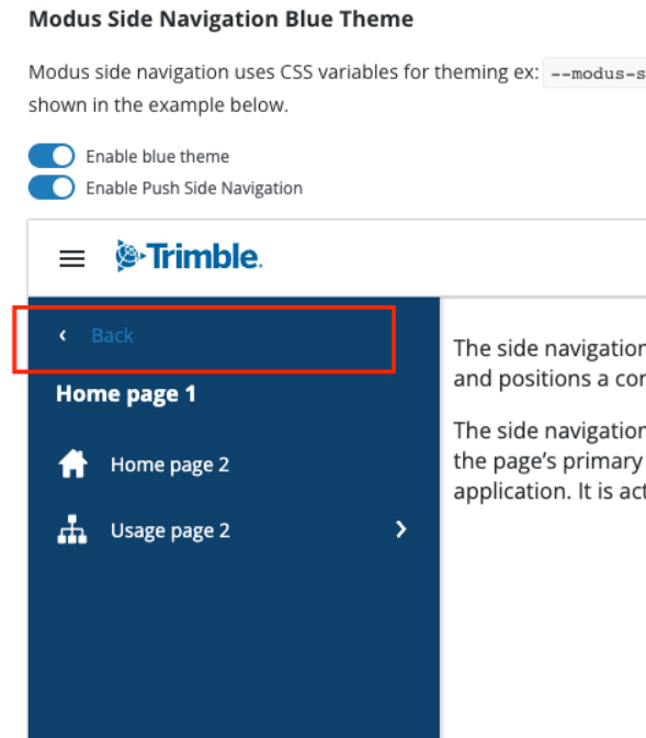 Correct Side Nav Back Label Color · Issue 1735 · Trimble Ossmodus Web Components · Github