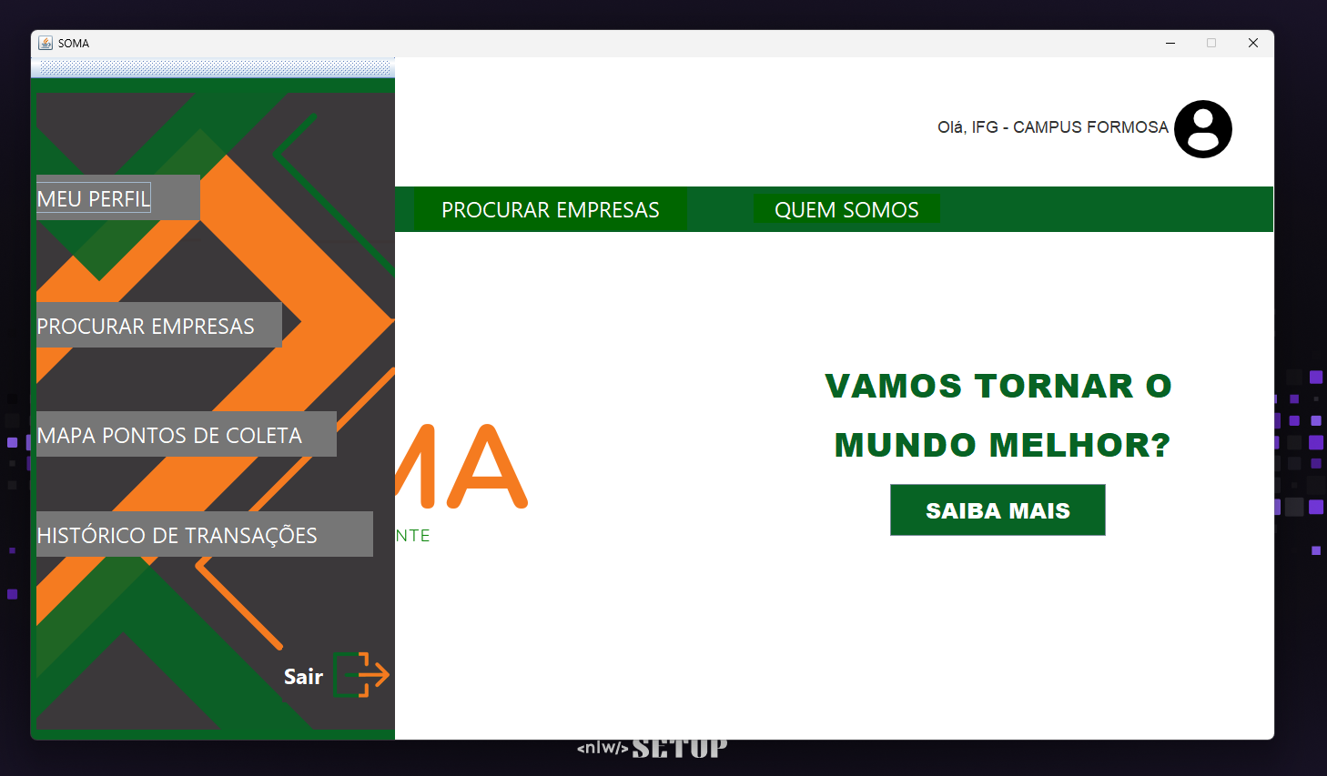 GitHub - Takeshi-mi/Plataforma-SOMA: Tinder da Reciclagem