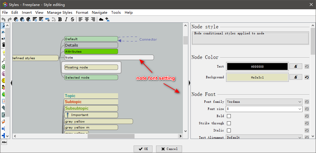 How do you set the default font for the notes? · freeplane freeplane ...