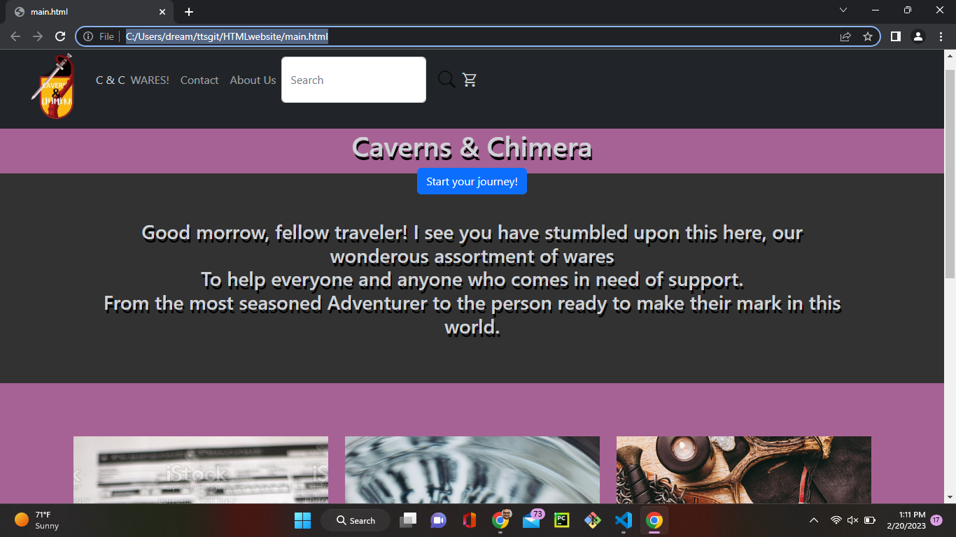 GitHub - rubenhernandez17/caverns-and-chimera-html: a mockup of a website using HTML & CSS