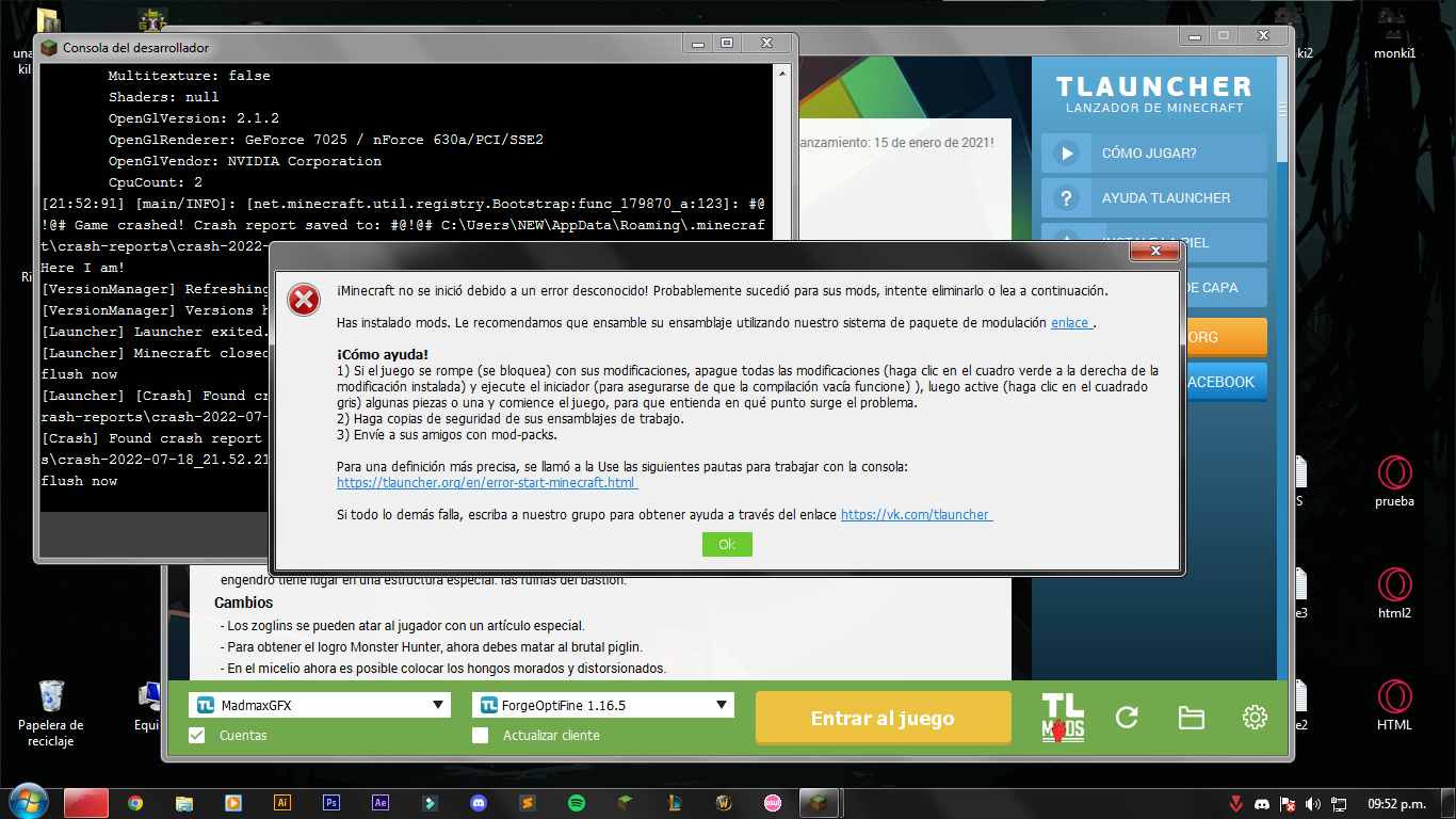 Error While The Game Is Starting Create Issues Minecraft