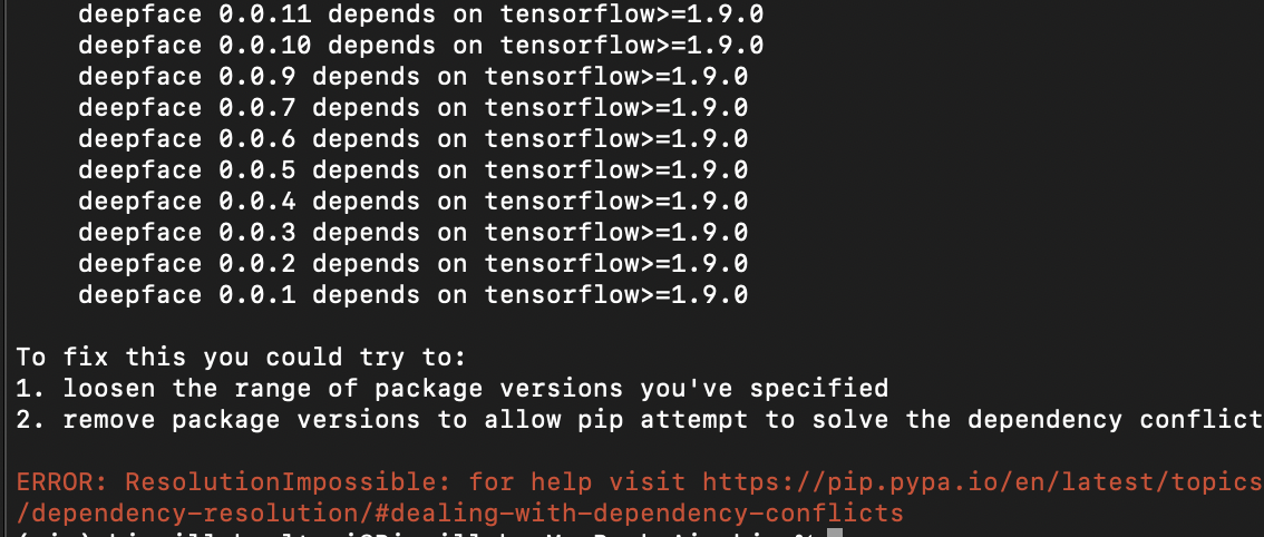 Installation Issue · Issue 485 · Serengil Deepface · Github