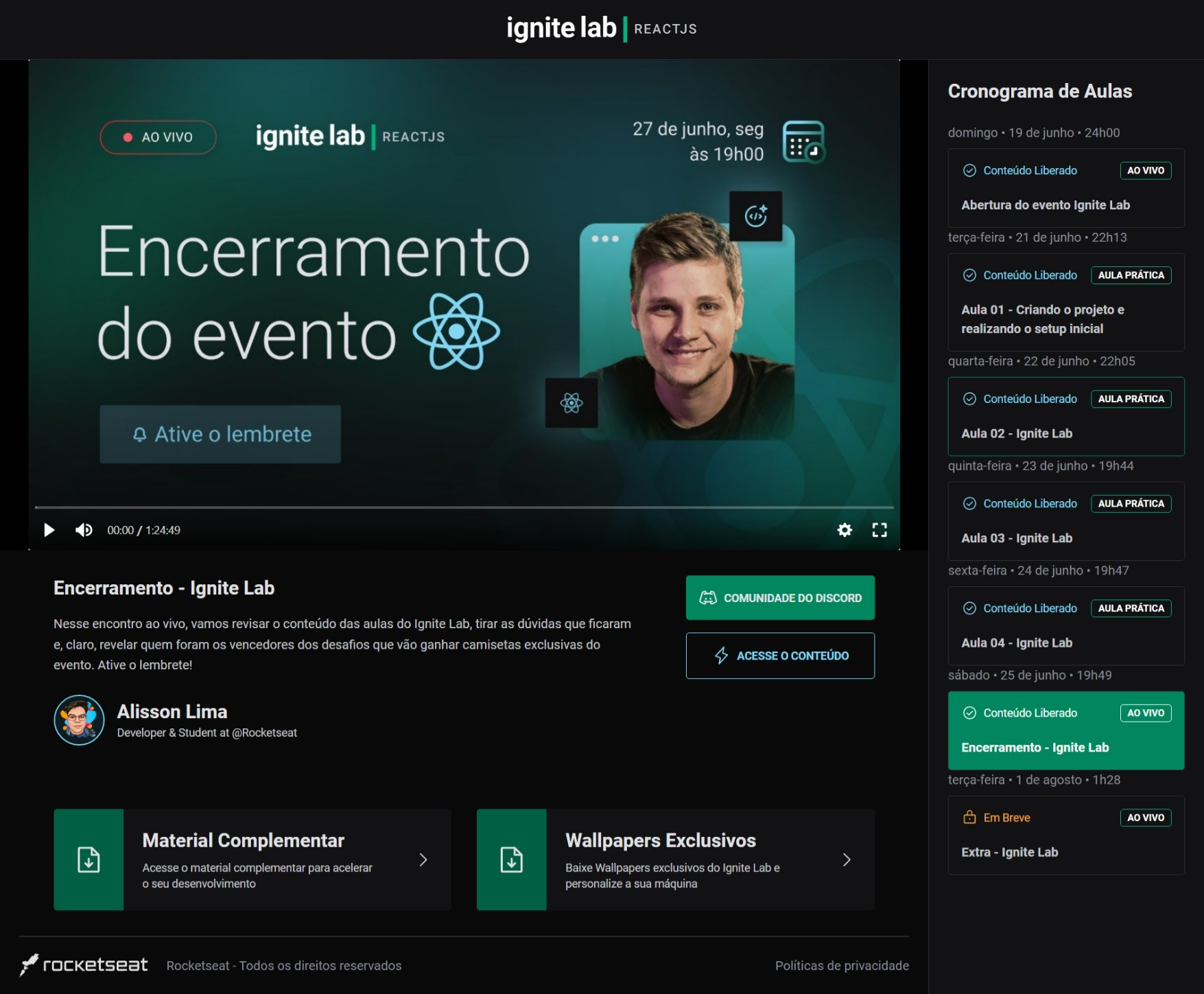GitHub - alissonlimabr/event-plataform-reactjs: Repositório da ...