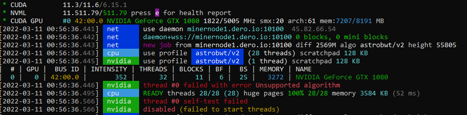 Failed with error, unsupported algorith on CUDA · Issue #2962 · xmrig/xmrig · GitHub