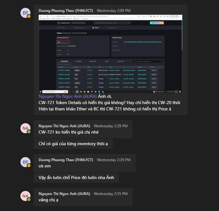 [Aurascan][Tokens][CW721] Giá trị Price của Token Detail CW721 · Issue #909 · aura-nw/aurascan ...