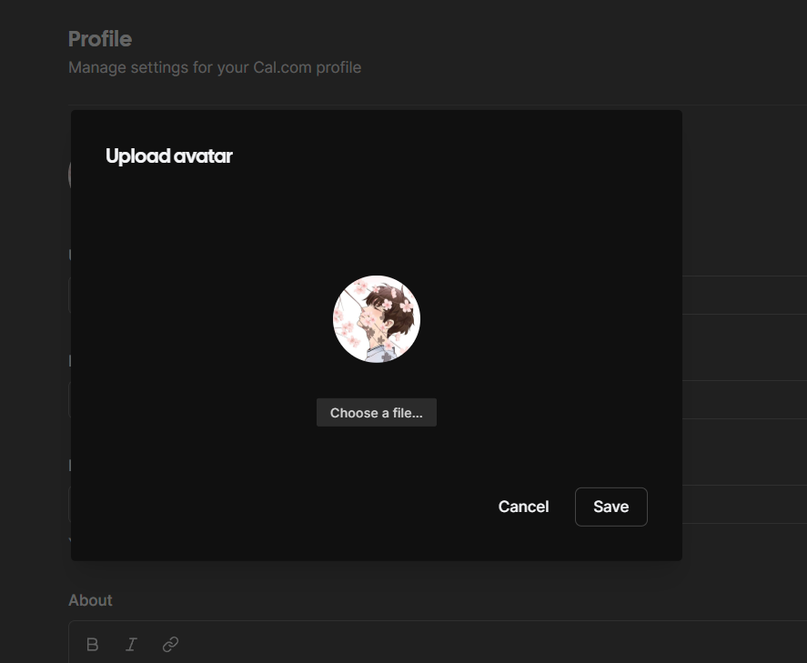 No Drag And Drop In Profile Picture Update · Issue 9199 · Calcom · Github