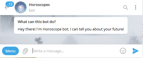 GitHub - pervukhina-anna/aiogram_horoscope_bot: Telegram bot (powered by aiogram) that will send ...