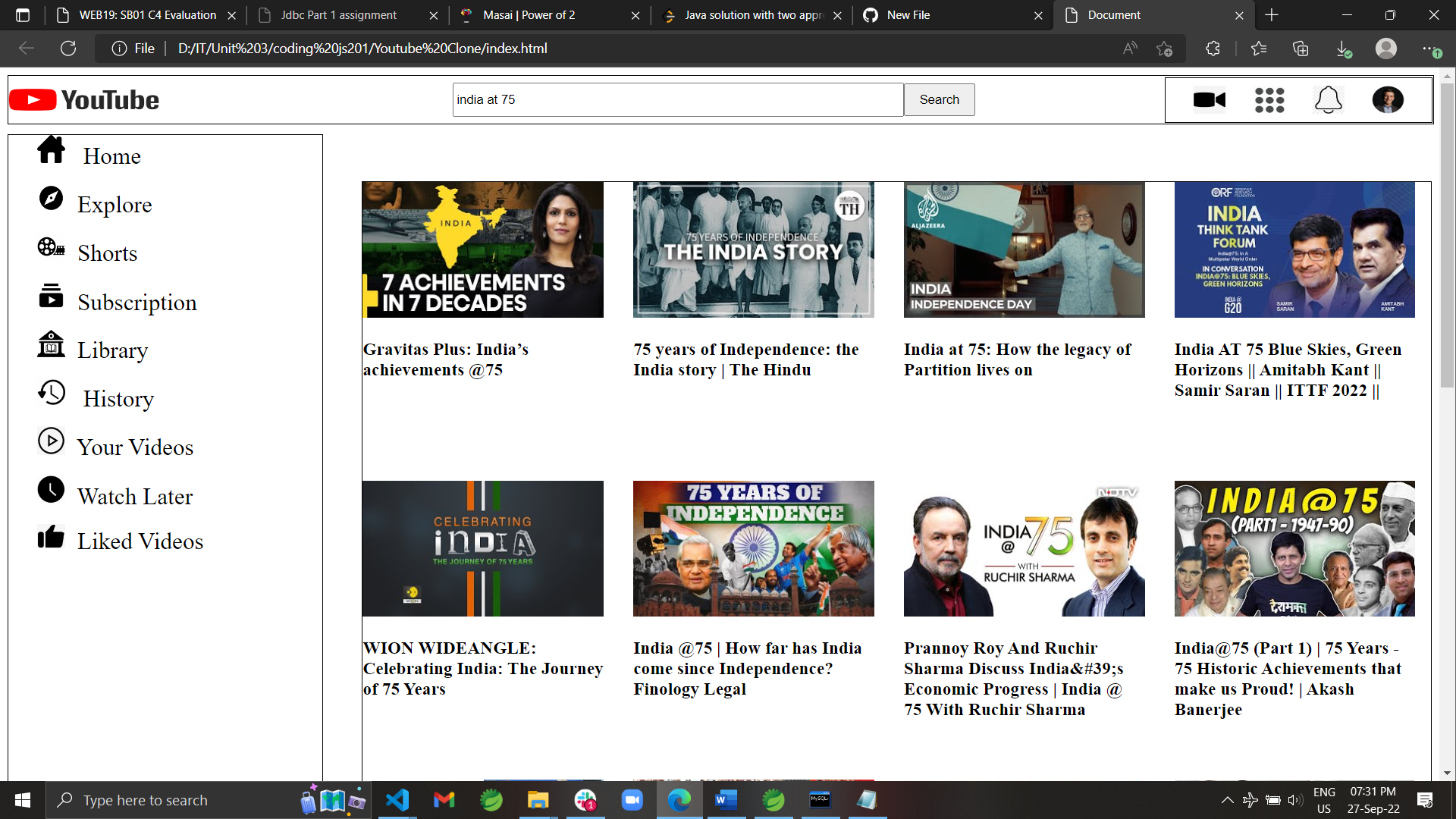 GitHub - rohitkapade/Youtube-clone: One of my earlier project which was ...
