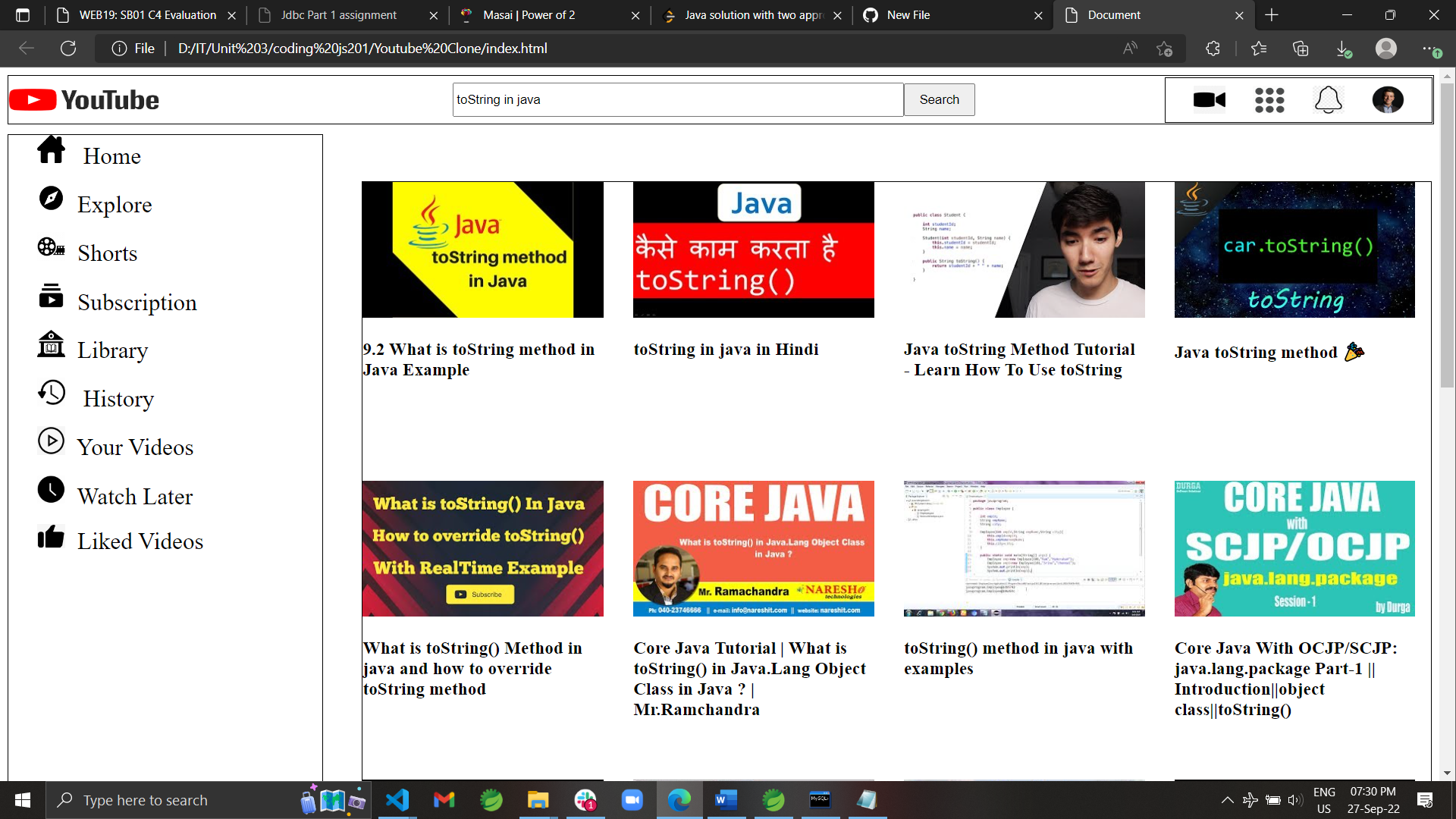 GitHub - rohitkapade/Youtube-clone: One of my earlier project which was ...