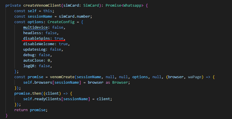 Options disableSpins: true didn't work · Issue #2084 · orkestral/venom · GitHub