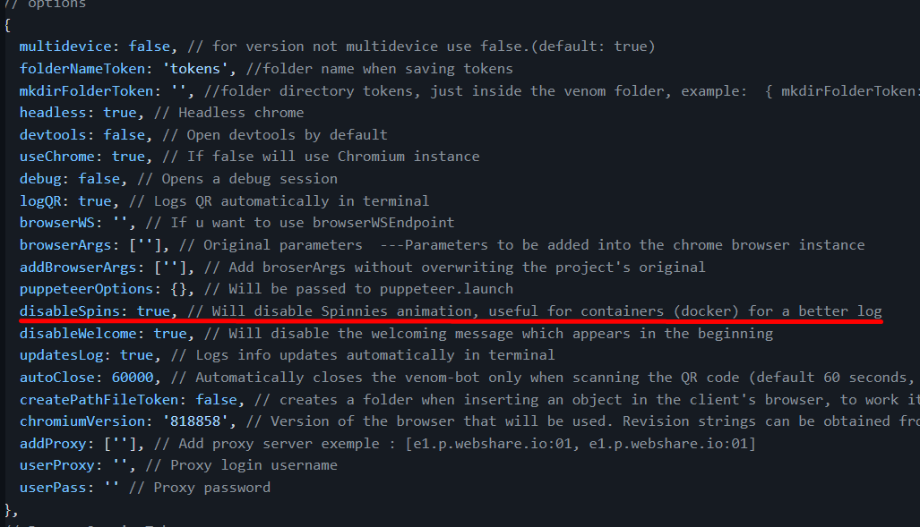 Options disableSpins: true didn't work · Issue #2084 · orkestral/venom · GitHub