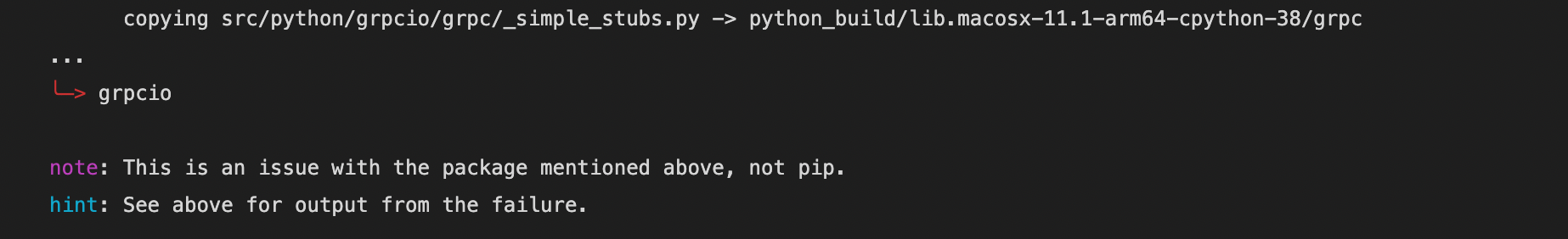 grpcio fails to install on Apple Silicon · Issue #25082 · grpc/grpc · GitHub
