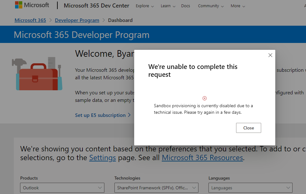 Sandbox provisioning disabled · Issue #206 · microsoft/studentambassadors · GitHub