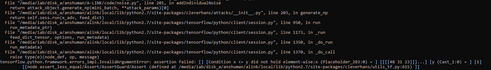 InvalidArgumentError, assertion failed error generated by utils_tf · Issue #1103 · cleverhans ...