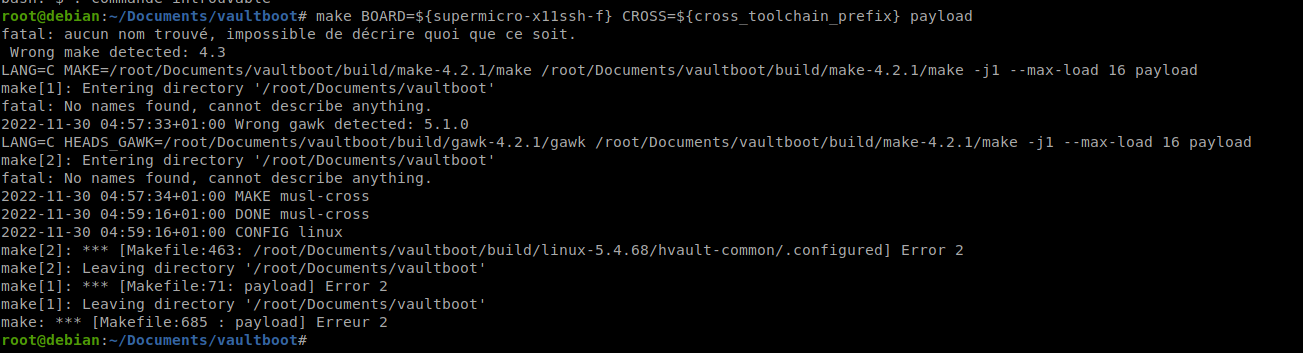 Unable to compile Vaultboot for X11SSH-F · Issue #2 · hardenedvault/vaultboot · GitHub
