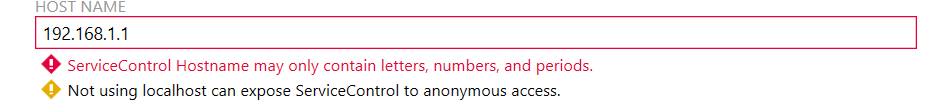 Hostname fields no longer accept IP addresses · Issue #3503 · Particular/ServiceControl · GitHub