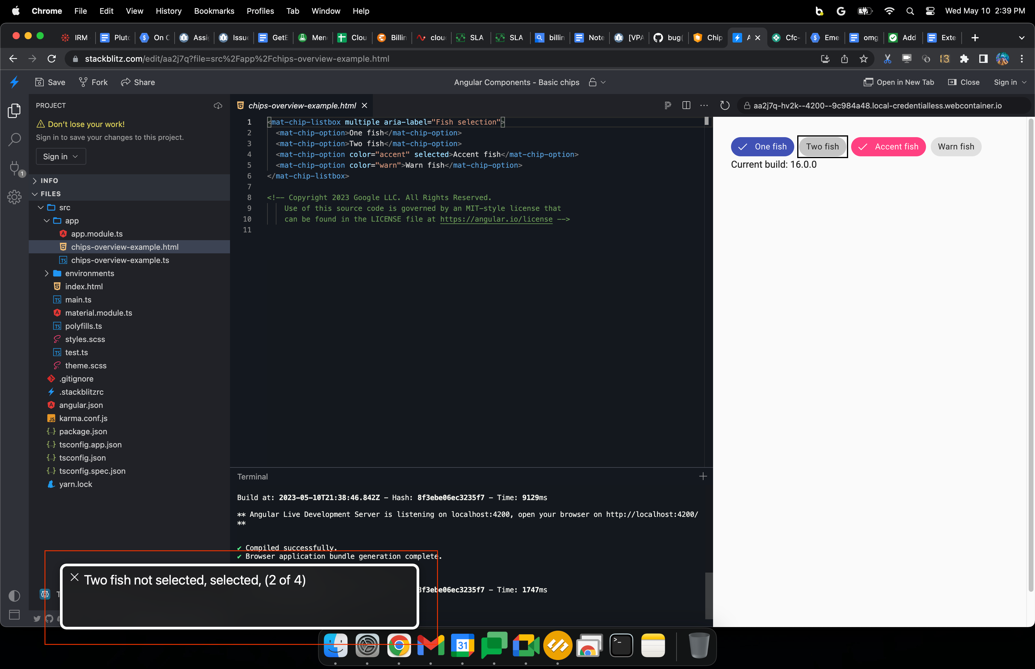 bug(Chips): Screen reader does not announce proper selected state when multiselect enabled ...
