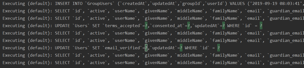 Bugfix Invalid Query Log Not Bind Parameters In Sequelize590 · Issue