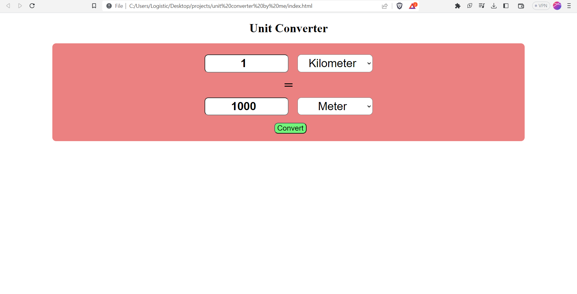 GitHub Bhaveshbahad CodeClause unit converter