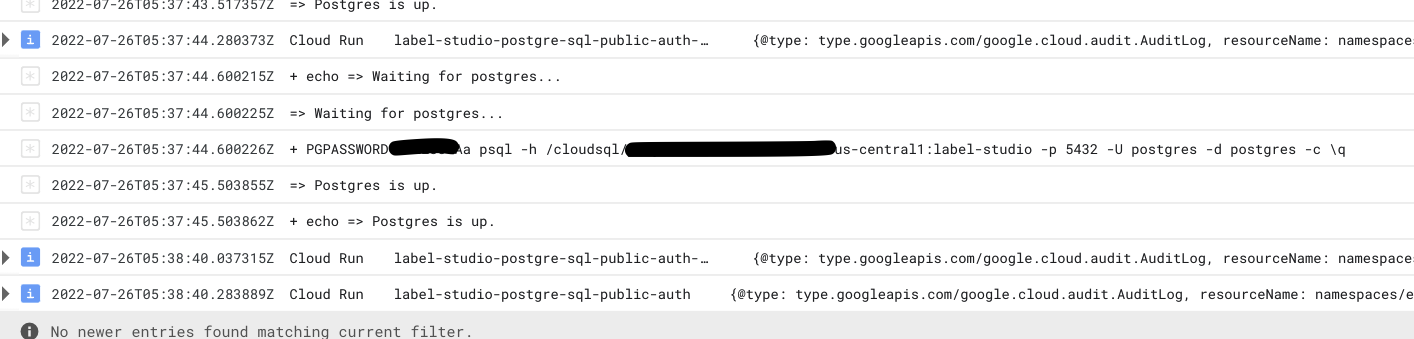 Not able to set up GCP CloudSQL as persistent data layer with CloudRun · Issue #2729 ...