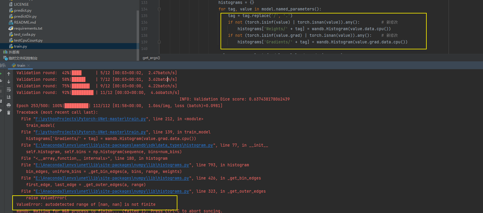 ValueError: autodetected range of [nan, nan] is not finite · Issue #429 · milesial/Pytorch-UNet ...