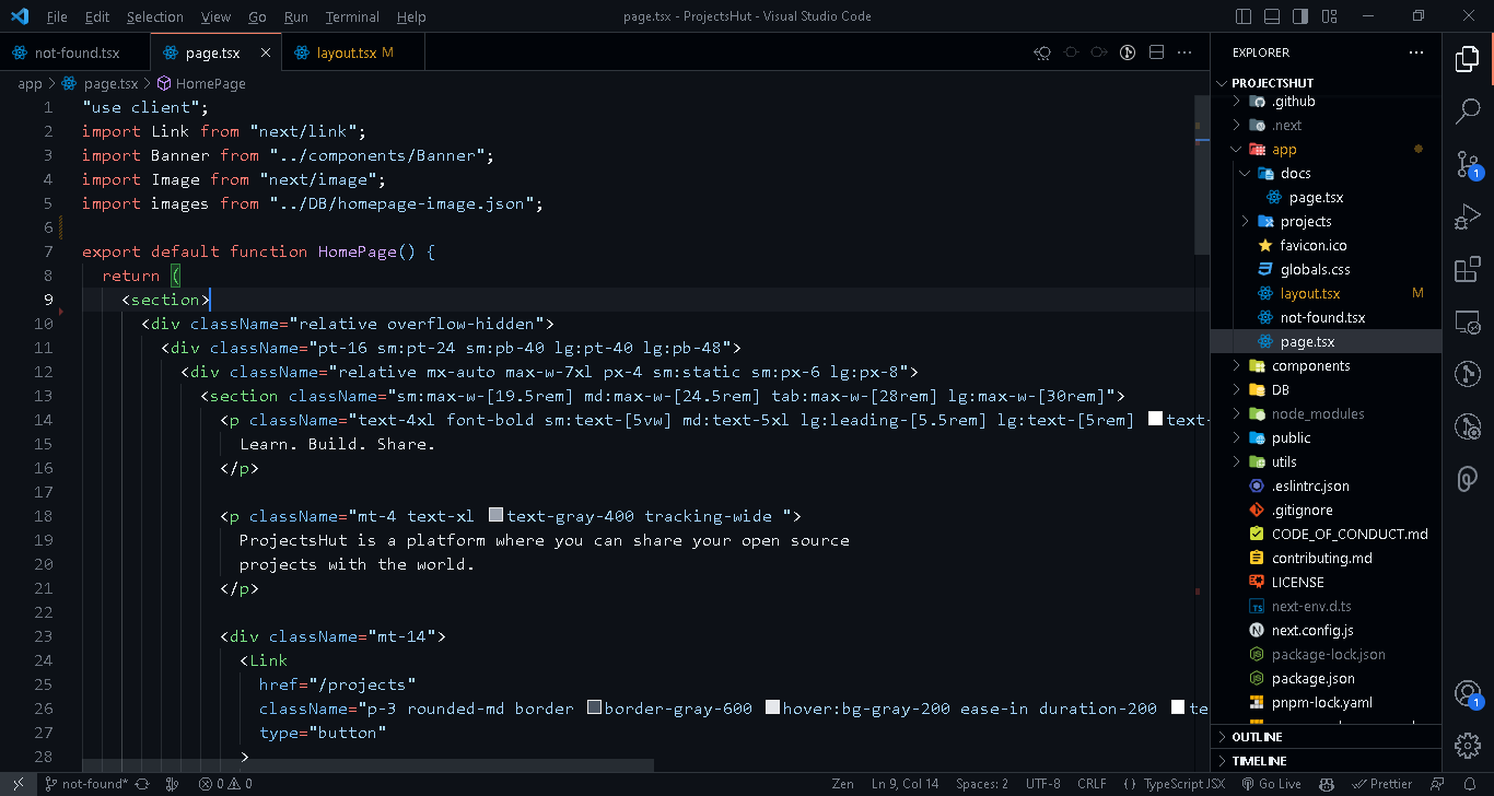 Bug: Layout is not used efficiently · Issue #1667 · priyankarpal/ProjectsHut · GitHub