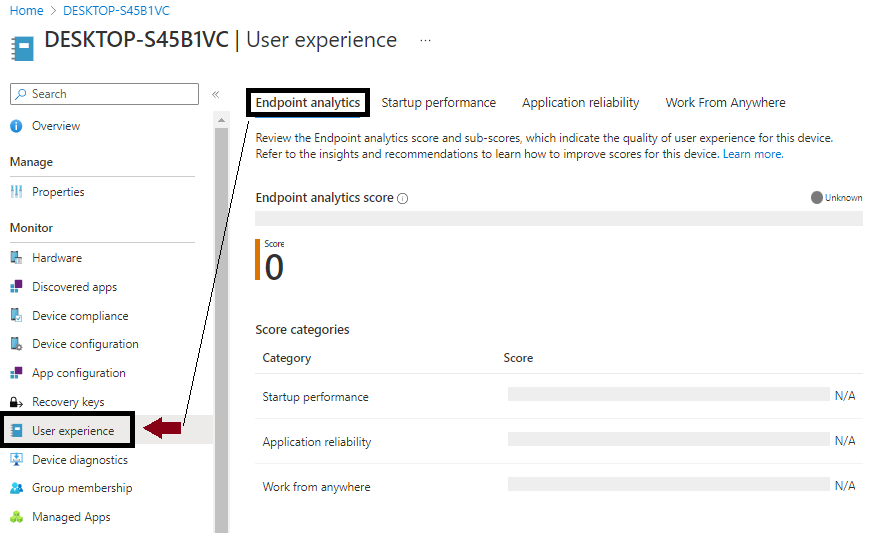 RFC to change User Experience to Endpoint Analytics in MEM Admin Center ...