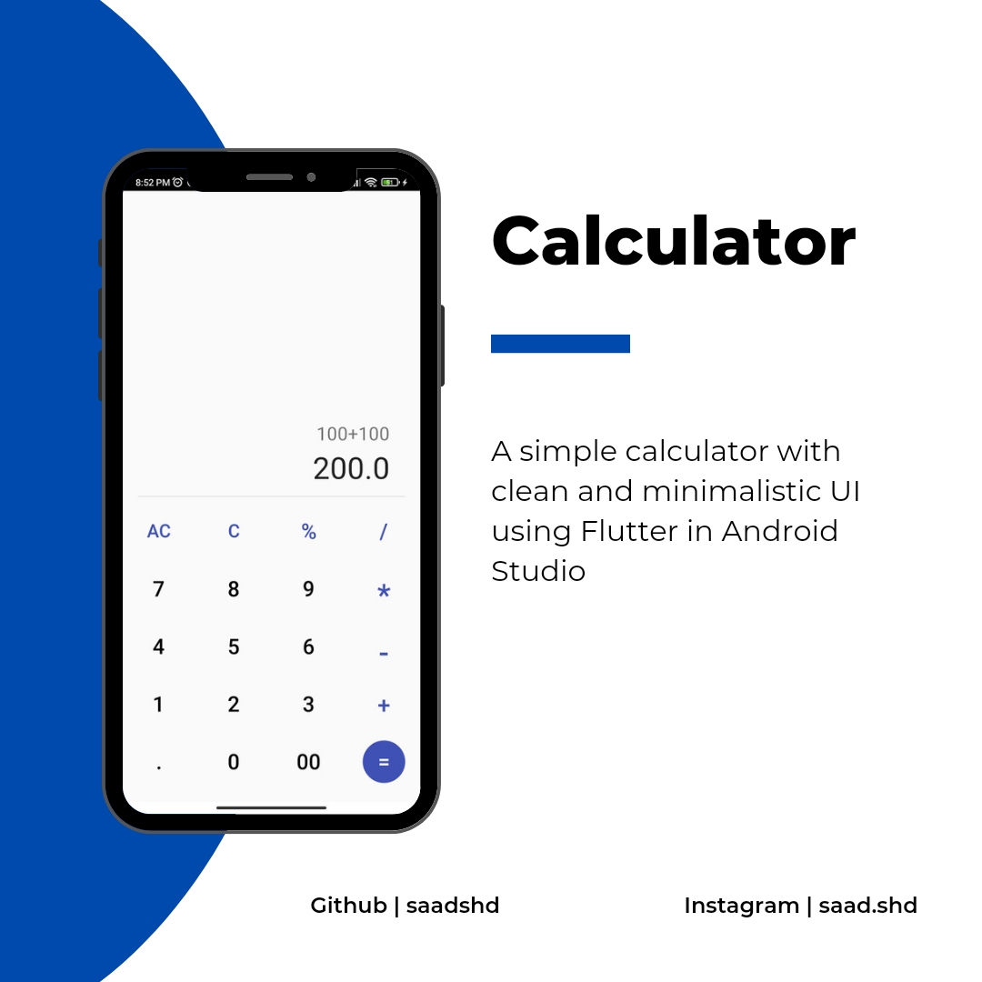 Github Saadshdcalculator A Simple Calculator Using Flutter
