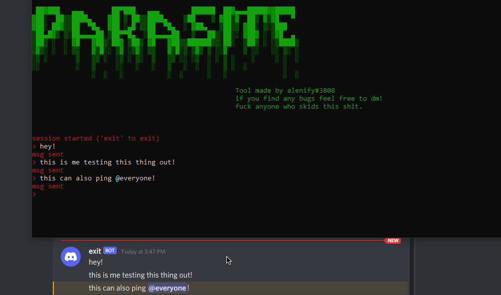 GitHub - alenifyy/PARASITE-1.0: This tool is used for discord webhooks ...