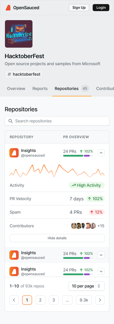 tracking: Repositories Table implementation · Issue #315 · open-sauced/app · GitHub