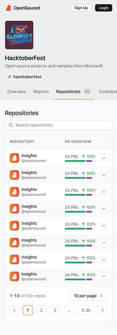 tracking: Repositories Table implementation · Issue #315 · open-sauced/app · GitHub