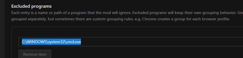 Excluded programs for disable grouping on taskbar not working · Issue #197 · ramensoftware ...