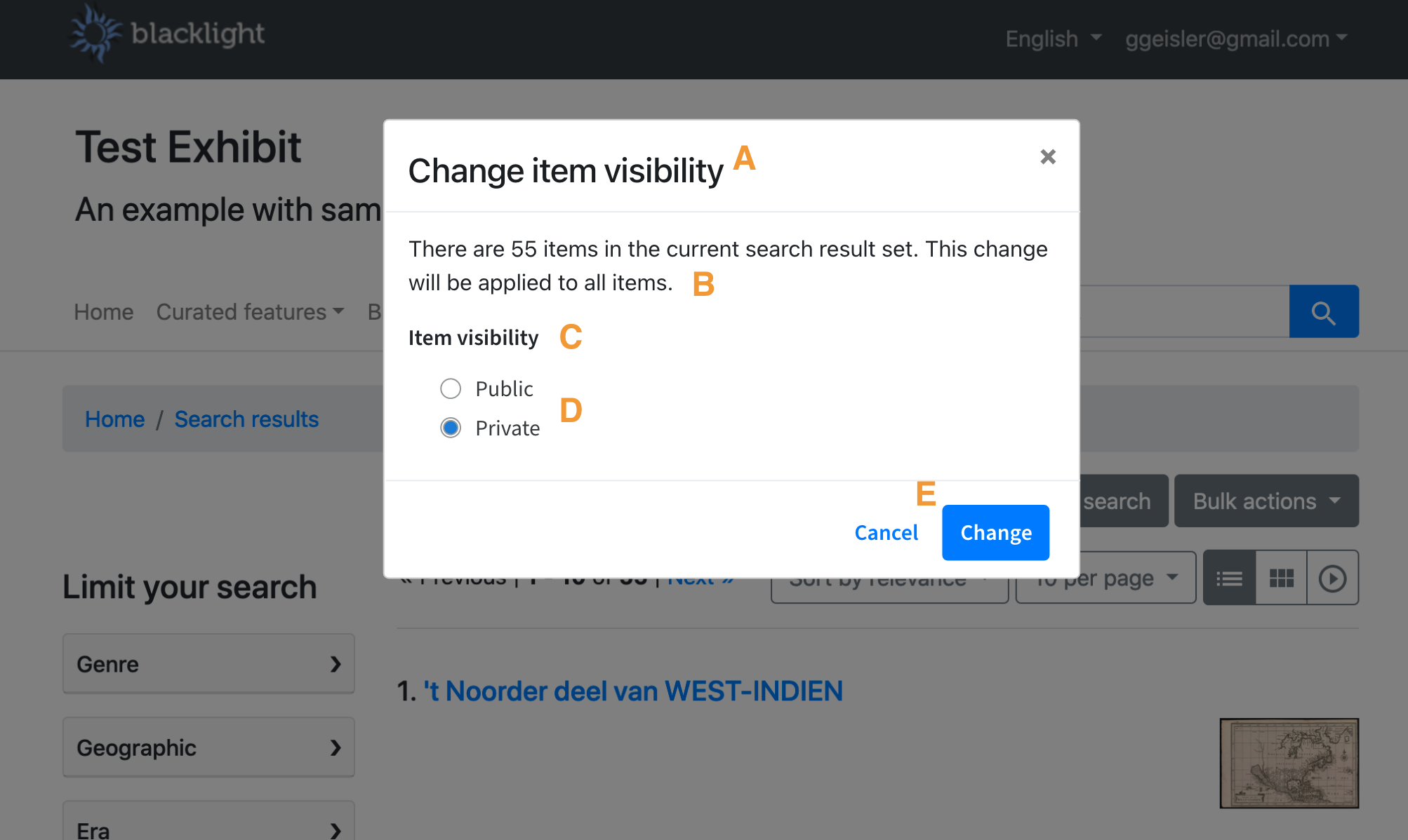 Add bulk action: Change item visibility · Issue #2645 · projectblacklight/spotlight · GitHub