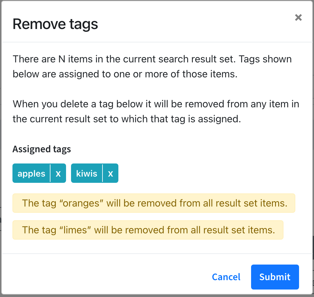 Add bulk action: Remove item tags · Issue #2650 · projectblacklight ...