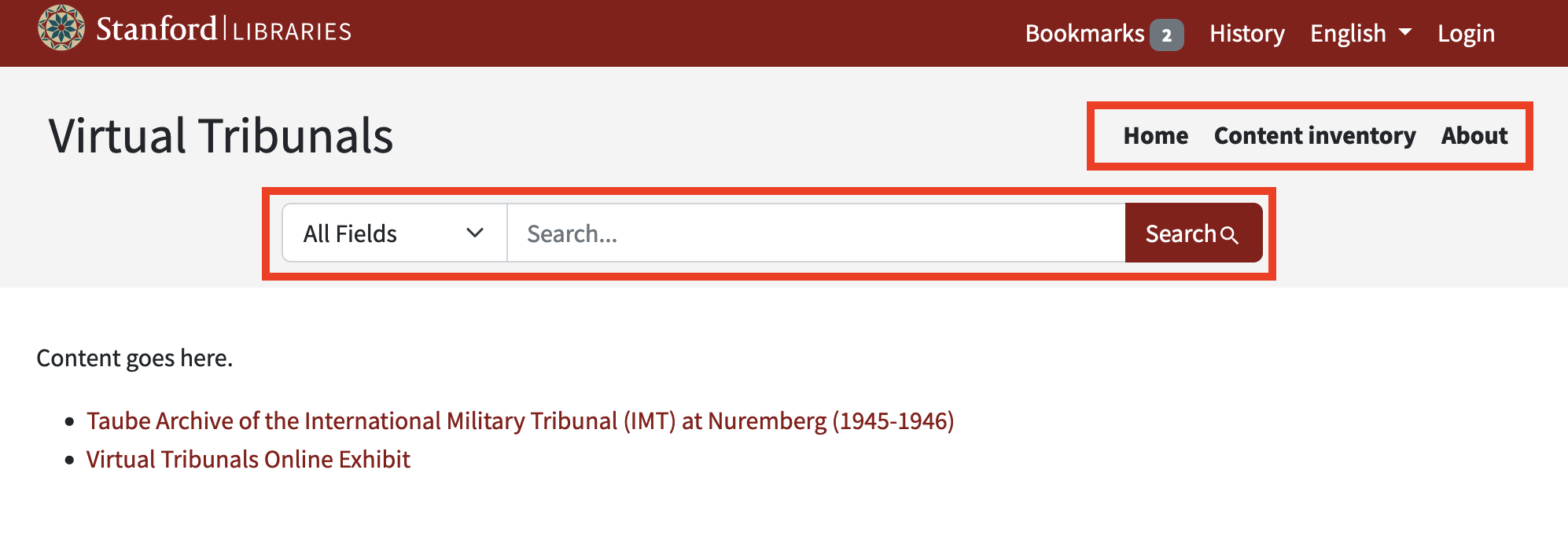 VT landing page: omit masthead elements · Issue #167 · sul-dlss/vt-arclight · GitHub