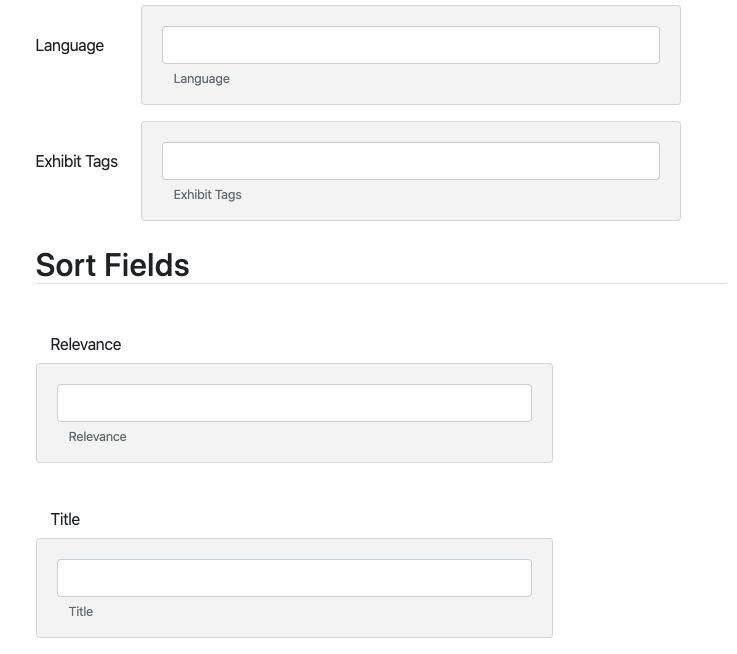 Field label placement on Curation > Translations, Search label fields ...