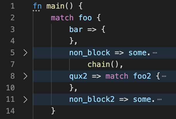 Folding ranges for multiline non-block match arm expressions · Issue ...