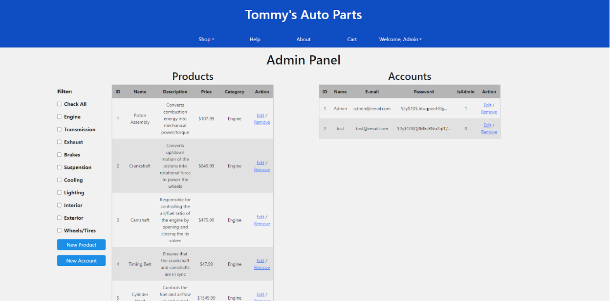 GitHub - tommy-thach/TommysAutoParts: Online auto parts store made with HTML, CSS, Bootstrap ...