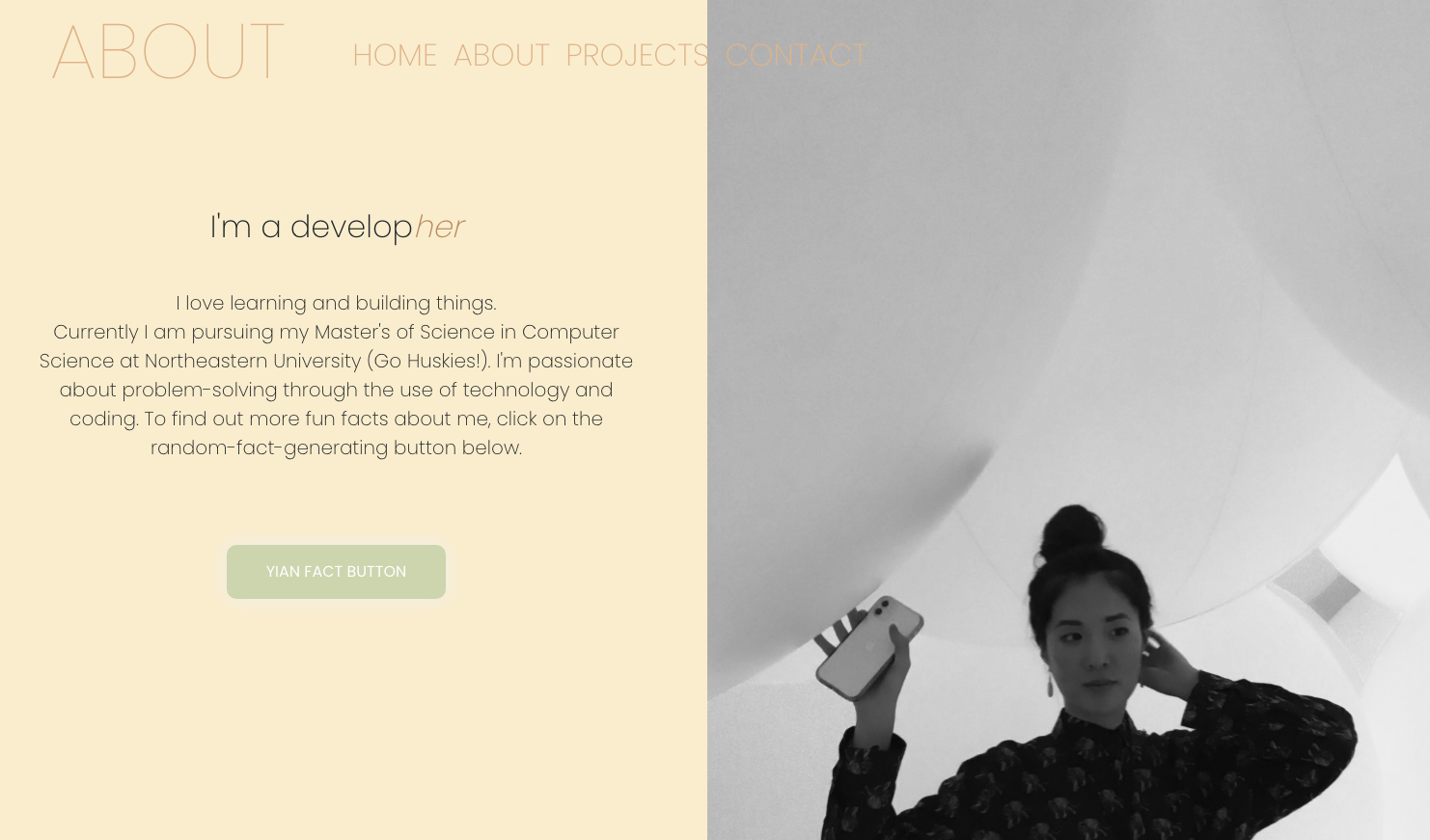 GitHub - yianan261/Personal_Page: Yian's personal page with barebones HTML,CSS,JS