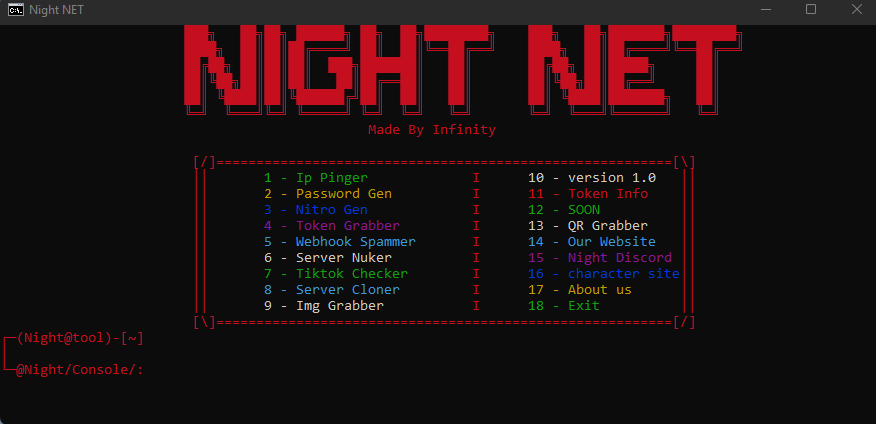 GitHub - infinityshome/Discord-Night-NET: The New Night NET!!!!