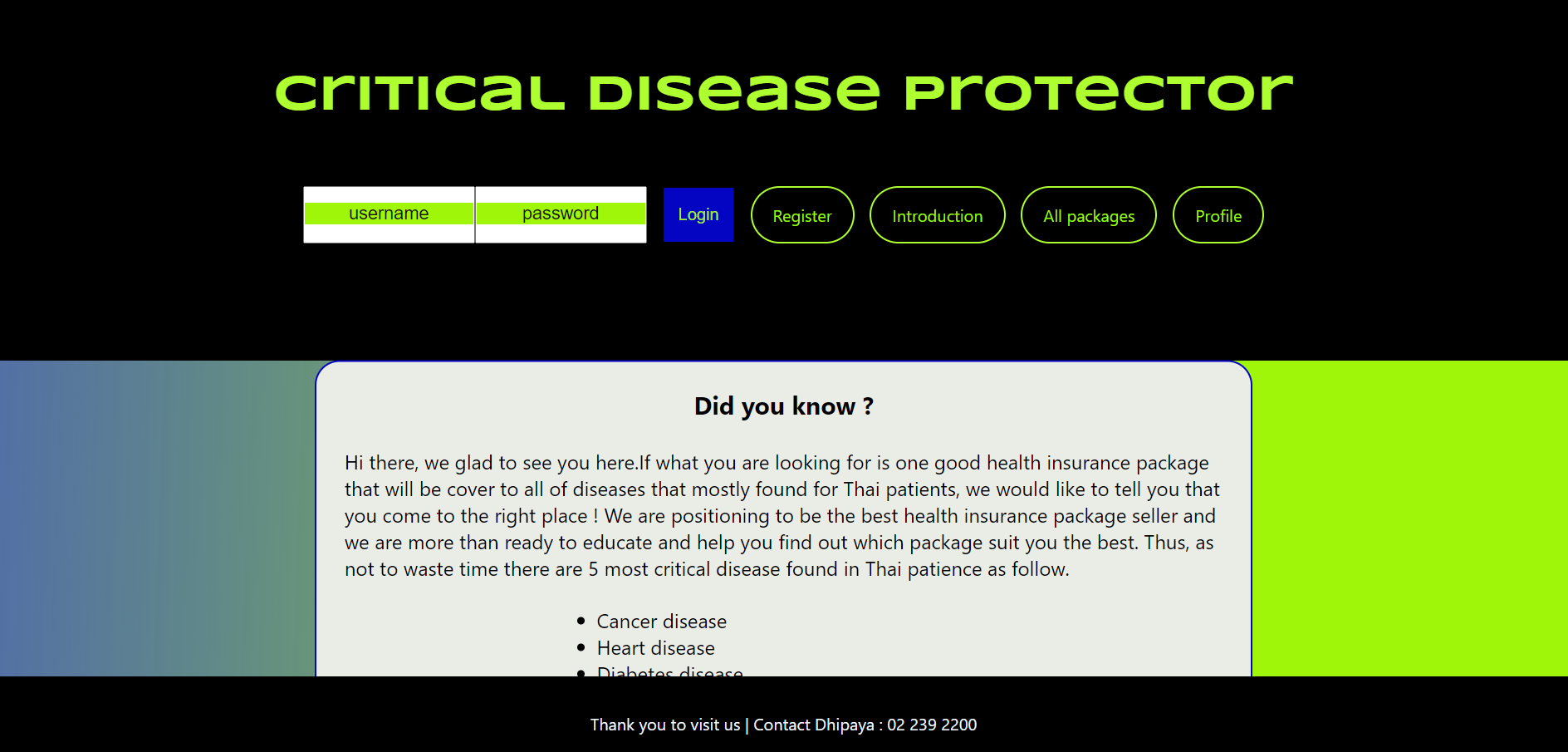 GitHub - JoaNattapon/project4-frontend-: Disease Insurance app