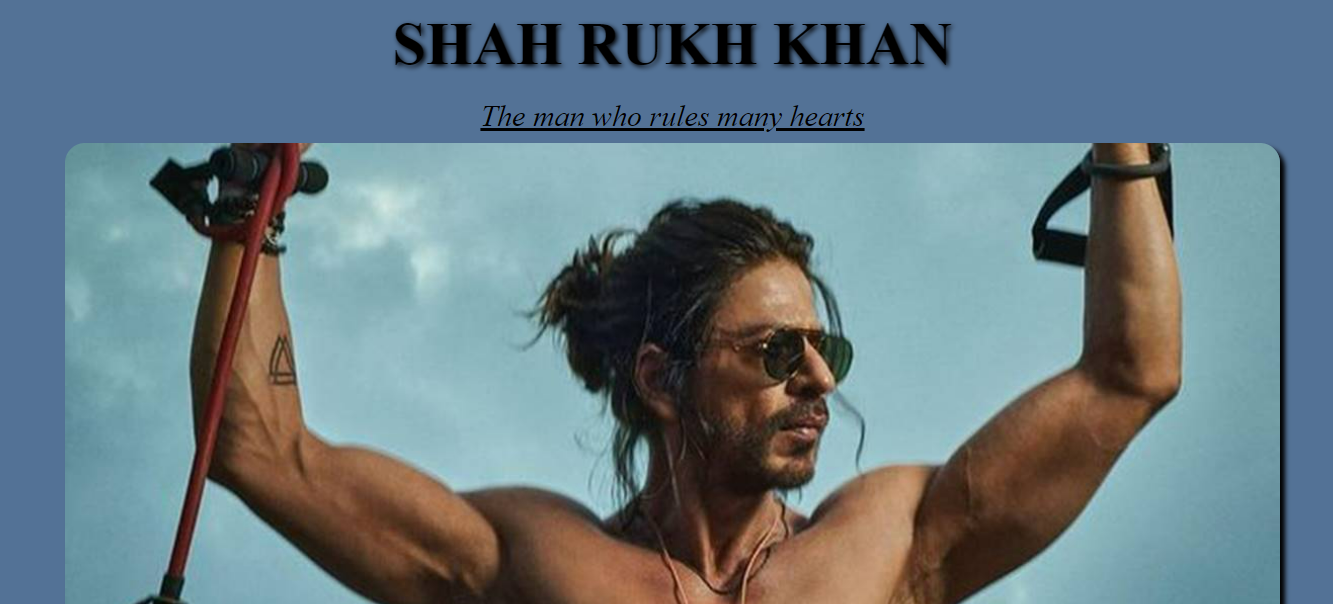 GitHub - ansariabdulahad/Tribute-To-SRK: A Beautiful Web Page - A Tribute To SHAH RUKH KHAN ...