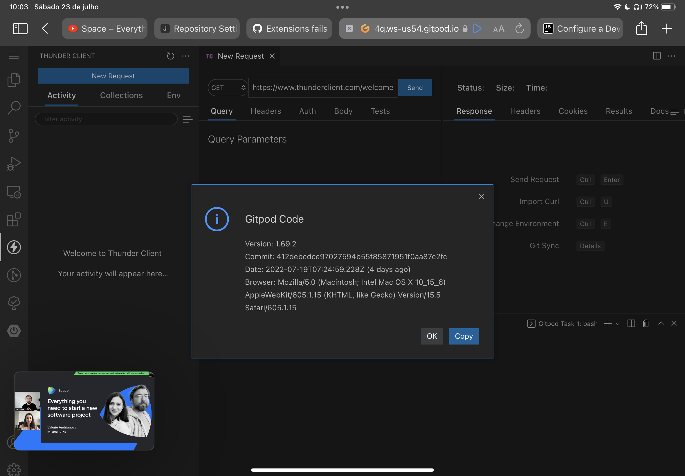 Extensions fails loading when using Gitpod on an iPad · Issue #662 · thunderclient/thunder ...