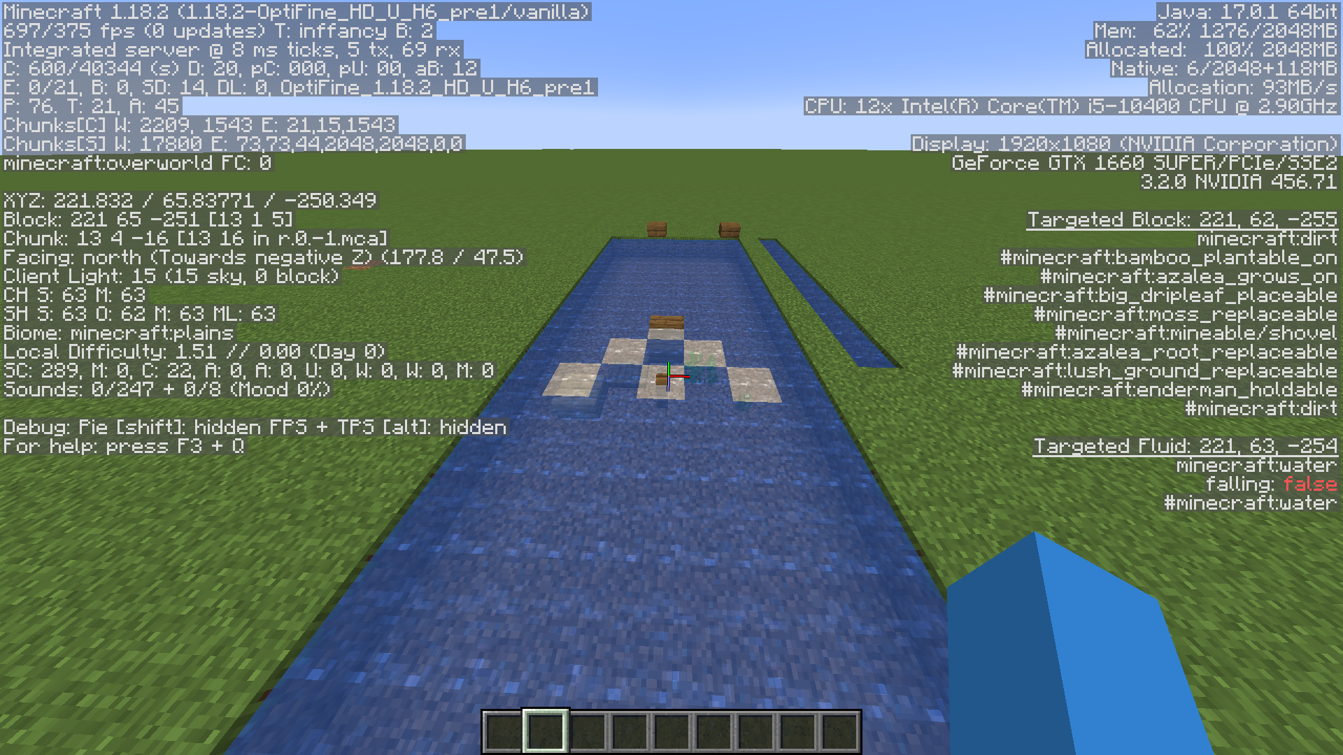 [Visual] Water logged blocks make water white at one block height ...