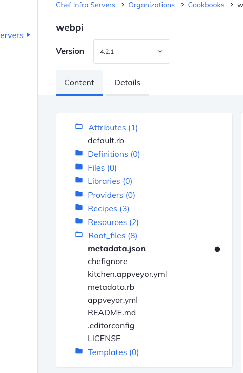 If both metadata.rb and metadata.json are present in a cookbook we should show metadata.rb ...