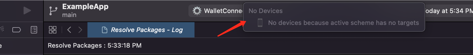 Always get Missing package product 'WalletConnect' error when try to run example code · Issue ...