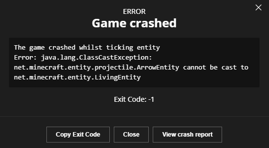 Crash 230 My World Is Now Completely Bricked Due To Arrow Entity Ticking Crash · Issue