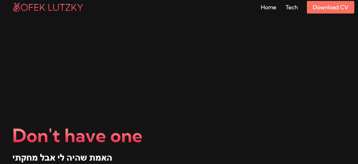GitHub - Ofek-Lutzky/CV-Site