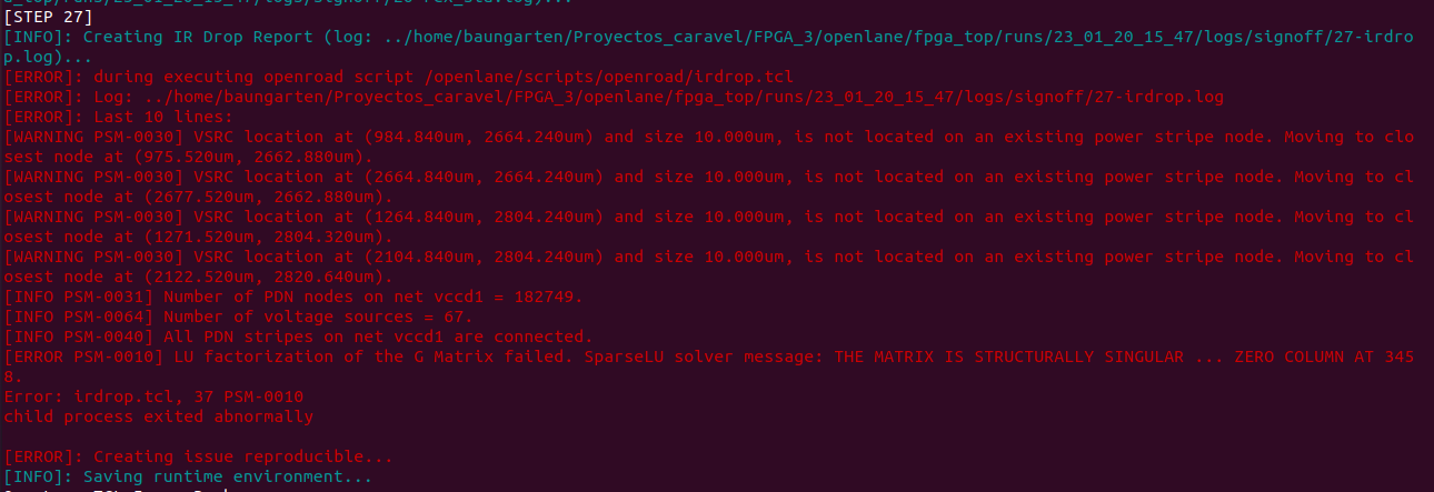 IR Drop Report, Unconnected PDN layer: 5 & 6 · Issue #1617 · The-OpenROAD-Project/OpenLane · GitHub