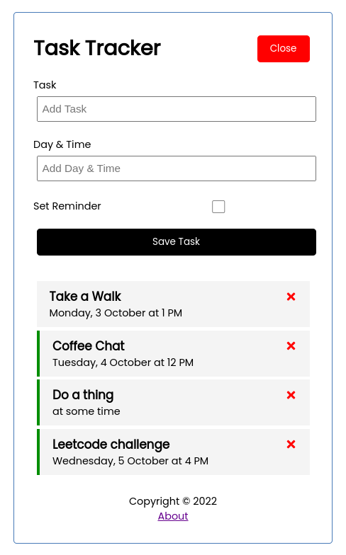 GitHub - valerievozza/react-trask-tracker